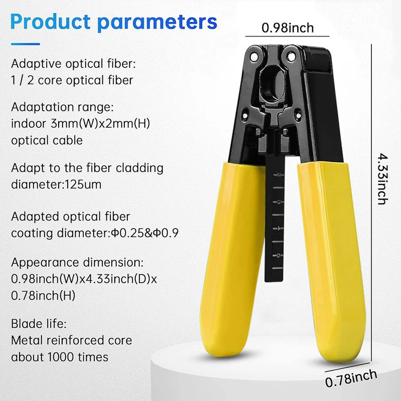 Fiber Optic Drop Cable Stripper for 3.0 mm x 2.0 mm FTTH Drop Cables ...