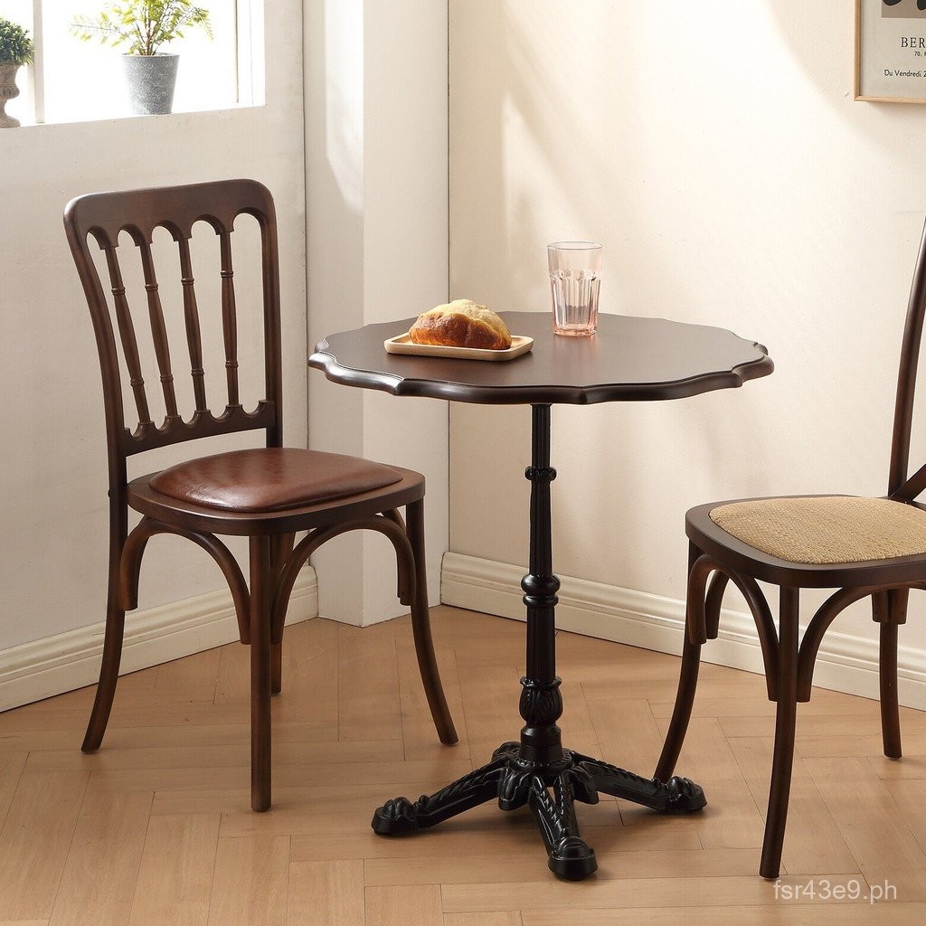 Retro Coffee Shop Table Solid Wood Baking Shop Commercial Dining Table ...