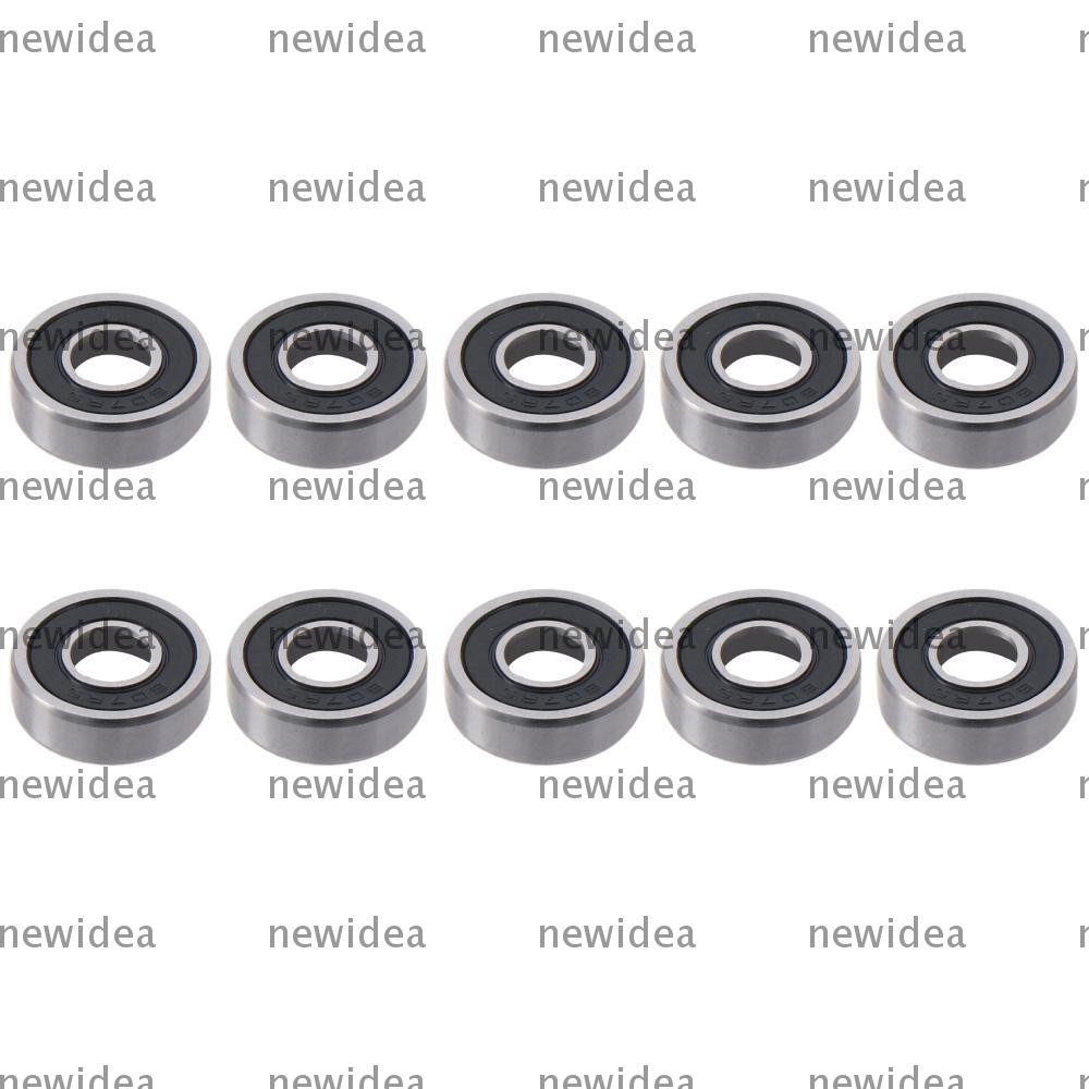 NEWIDEA 10pcs Deep Groove Ball Bearing, 7mm x 19mm x 6mm 607-2RS Double ...