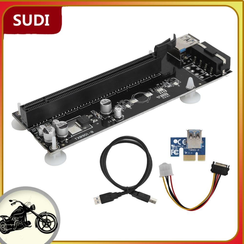 Sudi PCI-E Express 1X 2X 4X 8X 16X Riser Card SATA to USB Mining ...