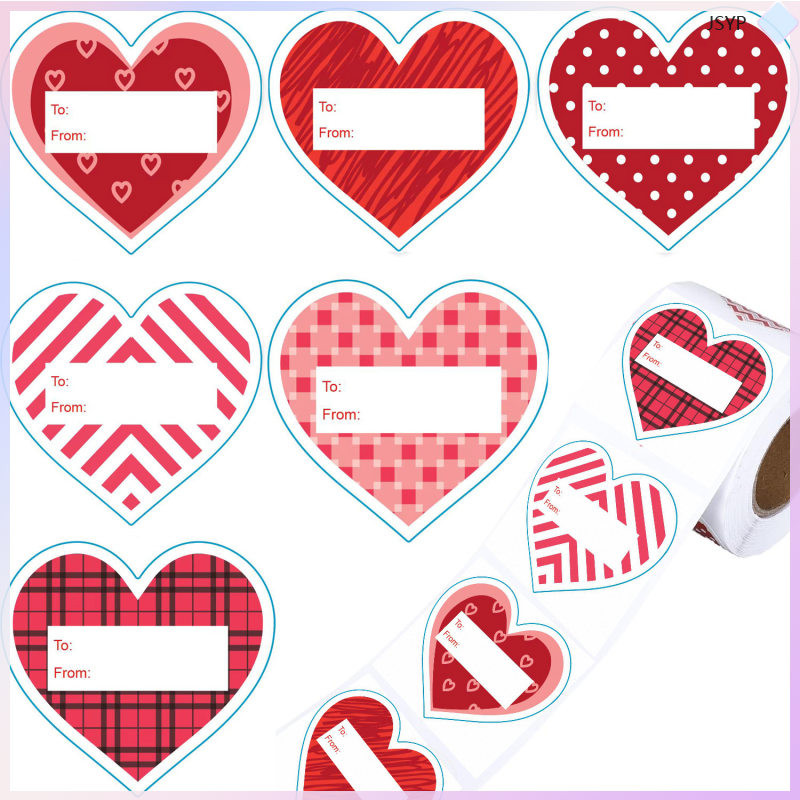 Heart Sticker Gift Tags Valentines Day Envelope Stickers Label Roll ...