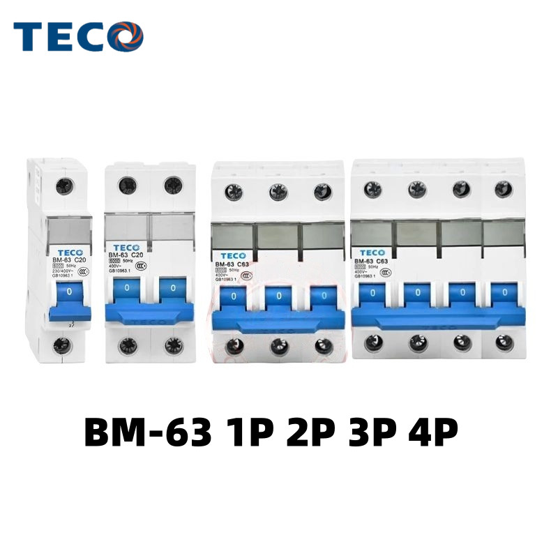 TECO miniature circuit breaker BM-631P 2P 3P 4P air switch D type 63A | Shopee Philippines