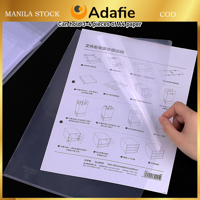 100Pcs A4 L-shaped Folder Transparent File Classification Saving ...