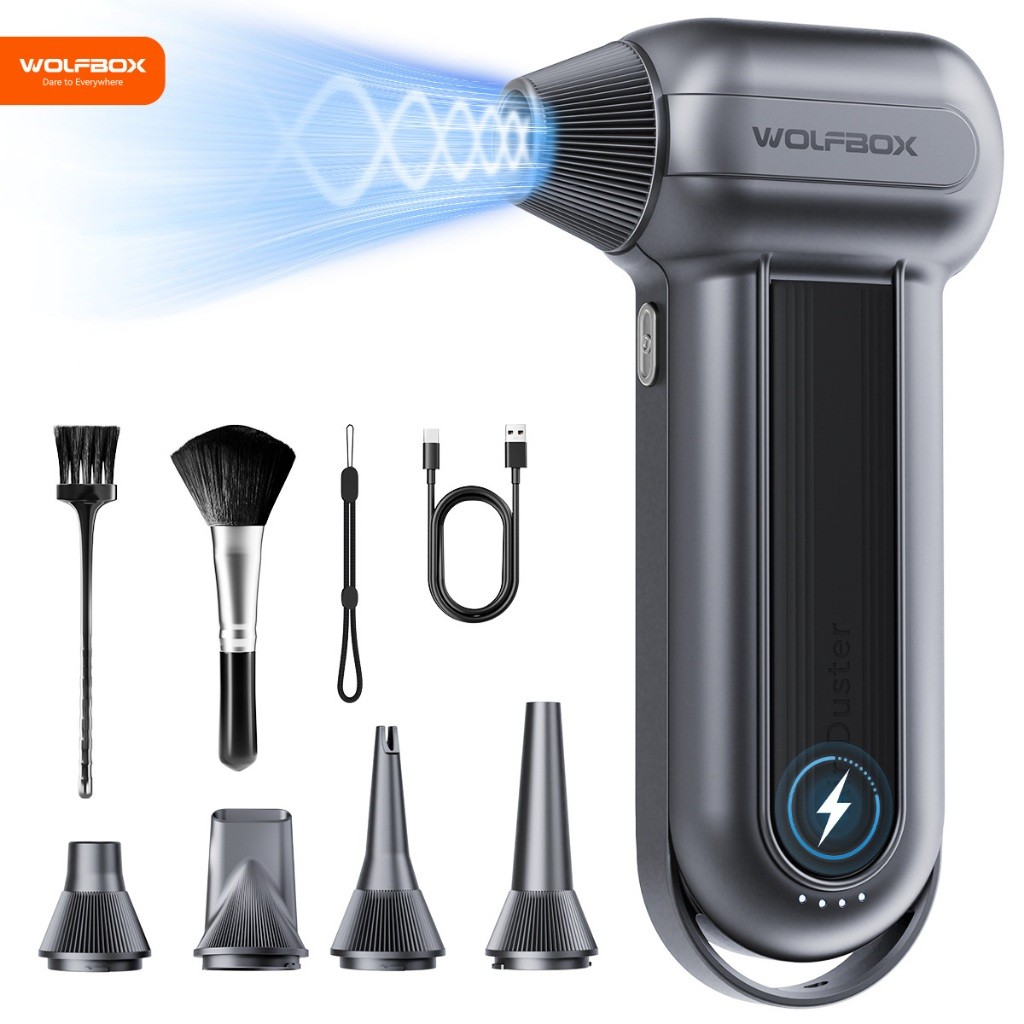 WOLFBOX MF100 Handheld Fan & Air Blower - 150,000 RPM High Speed, USB ...