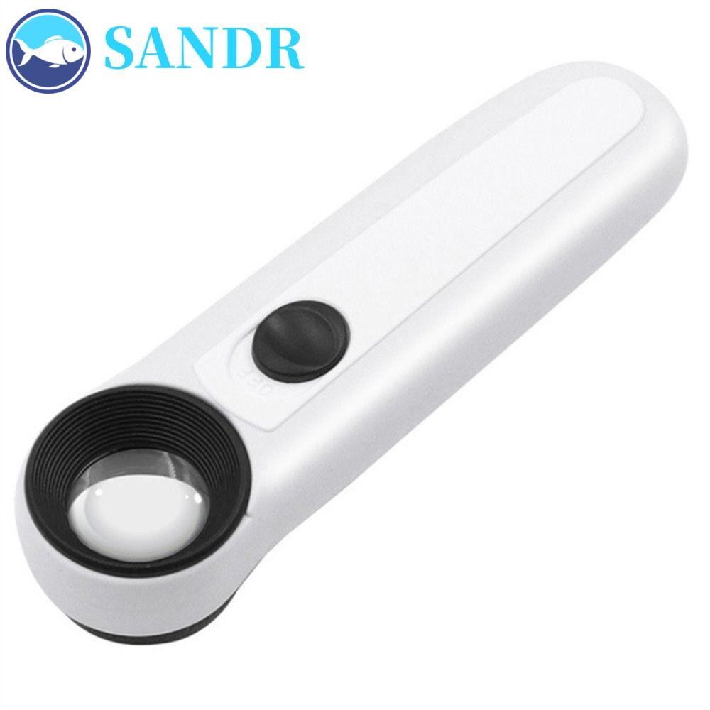 SANDR Handheld Magnifier, LED Light Loupe Magnifying Glass, Pocket 40X ...