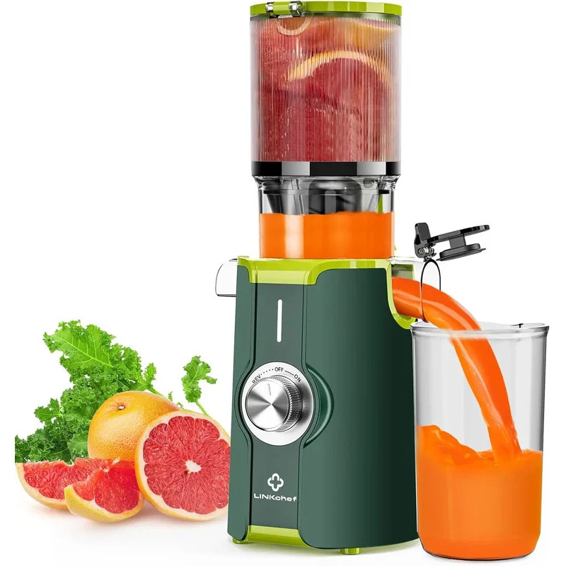 Juicer, LINKChef Slow Masticating Juicer Machines with 4.35" Feed Chute ...