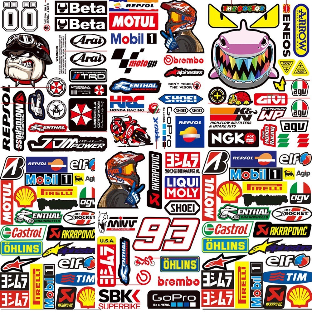 Helmet Stickers Luggage Stickers Motorcycle Scooters, Electric Bikes ...