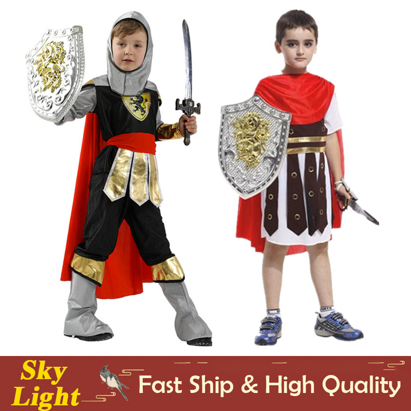 Medieval Retro Knight Costume Cosplay Roman Soldier Warrior Suit For ...