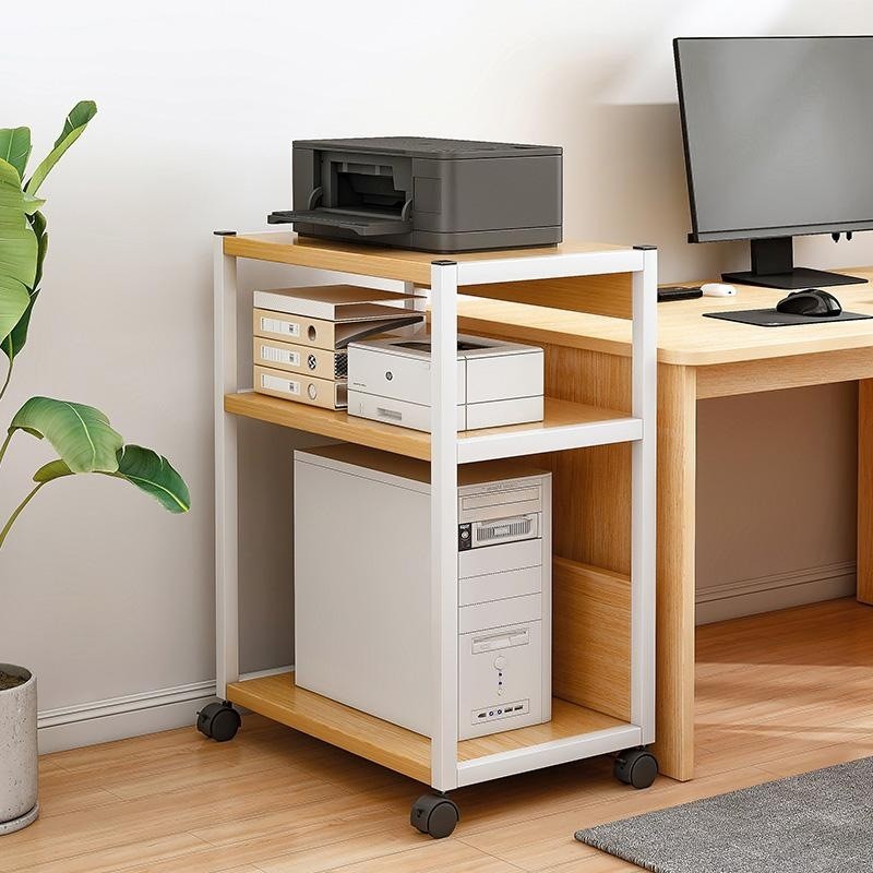 Printer Shelf Floor Office Desk Multi-Layer Storage Bookshelf Portable ...