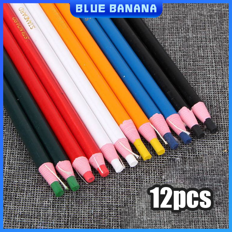 12Pcs Tailors Pencil 6 Color Cut-Free Hand Torn Sewing Mark Pencil ...