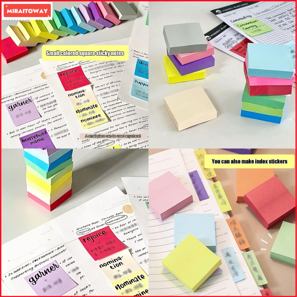⚡IN⚡Colored Small Square Notes Mini Note Paper Student Multi-functional ...