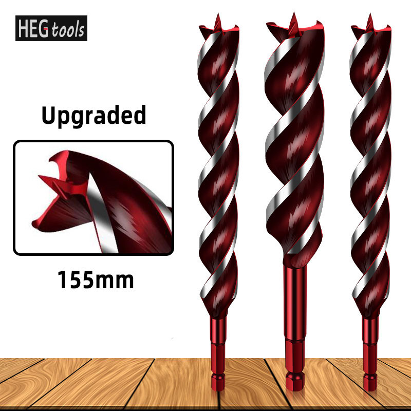 Solid Auger Drill Bit for wood,Hex Shank Tri Flute Wood Drill Bit for ...