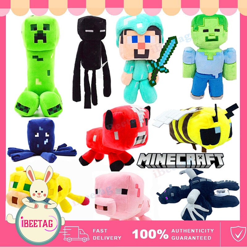 Minecraft Plush Toy Cartoon Stuffed Plushie Doll Steve/Alex/Creeper ...