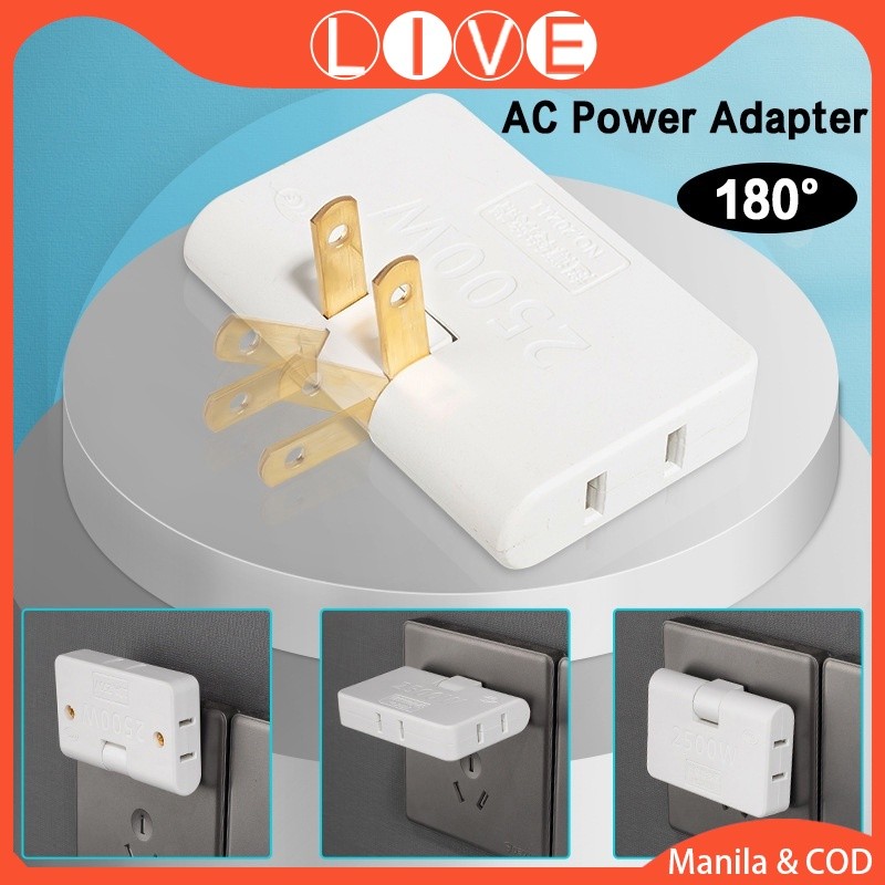 AC Power Adapter Rotatable Socket Converter One In Three Extension Plug ...