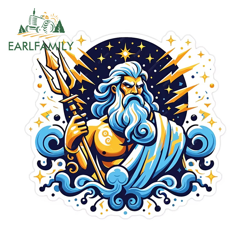 EARLFAMILY Poseidon Attractive Car Stickers Mysterious God Graphics Art ...