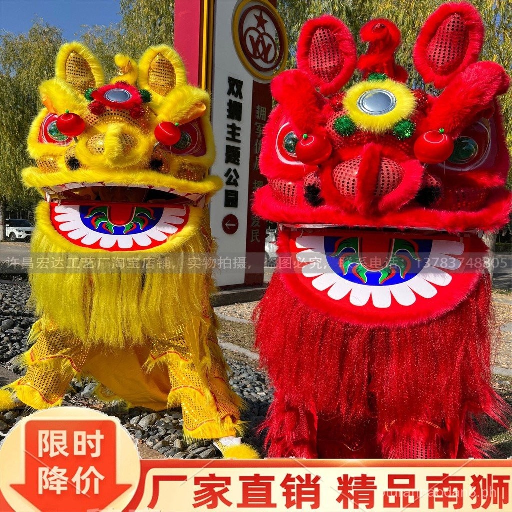 New Lion Dance Props Set South Lion Double Dance Lion Dragon Lion Adult ...