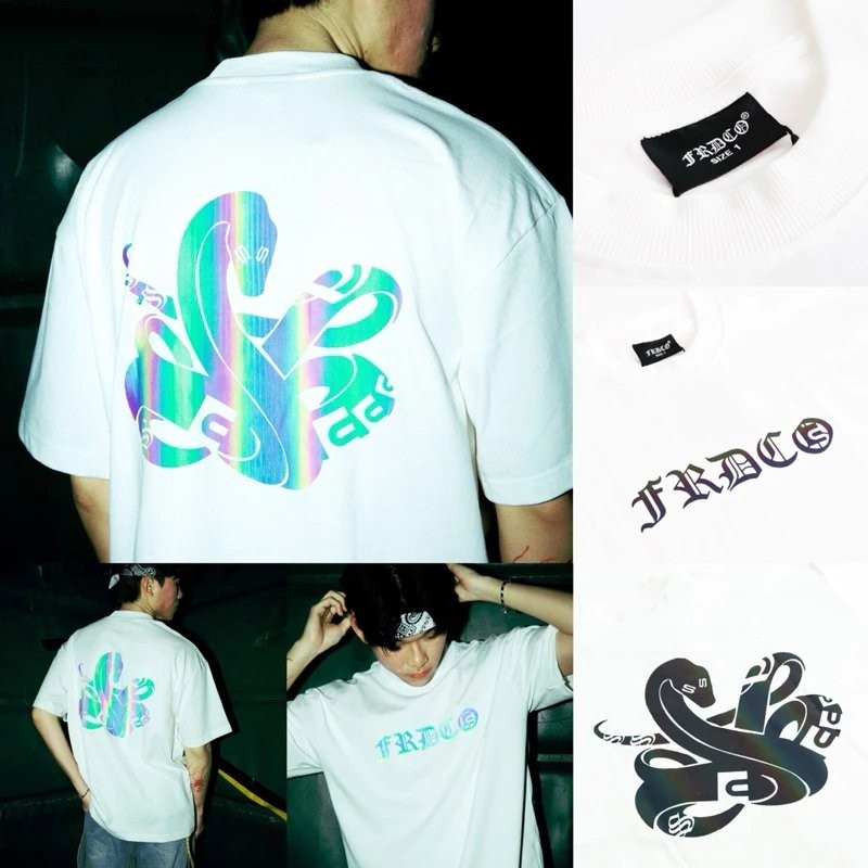 FRDCO RAINBOW REFLECTIVE SNAKE TEE (WHITE) | Shopee Philippines