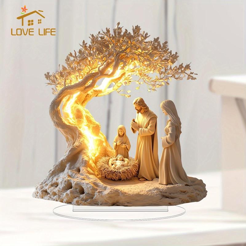 [Whfashion] Nativity Jesus Birth Scene Xmas Table Centerpiece Accessory ...