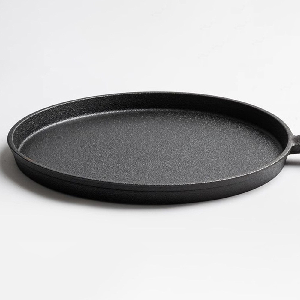Cast Iron Frying Pan Uncoated Non Stick Flat Bottomed Pan Omelet Steak ...