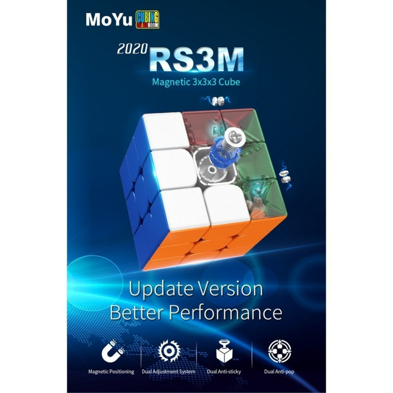 MoYu RS3M 2020 Magnetic 3x3 Speed Cube MF RS3M 3x3x3 Magic Cube Puzzle ...
