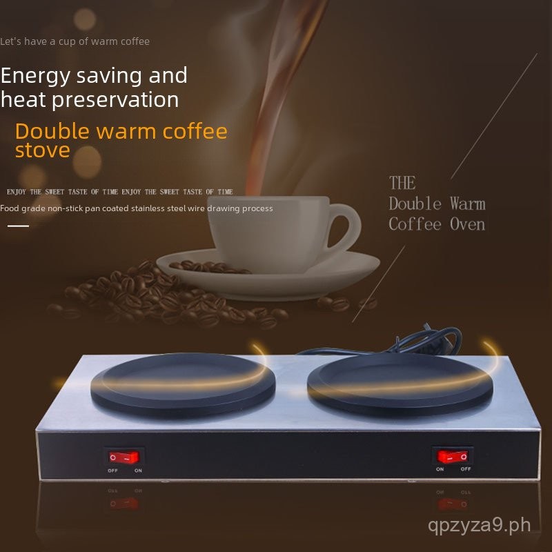 Twin Coffee Warmer Double-Headed Maintaining Furnace Commercial Heated Buffet Platter Base ...