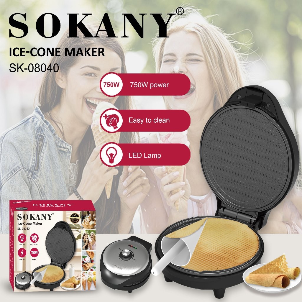 SOKANY Electric Cone Maker Ice Cream Machine Egg Roll Machine ...
