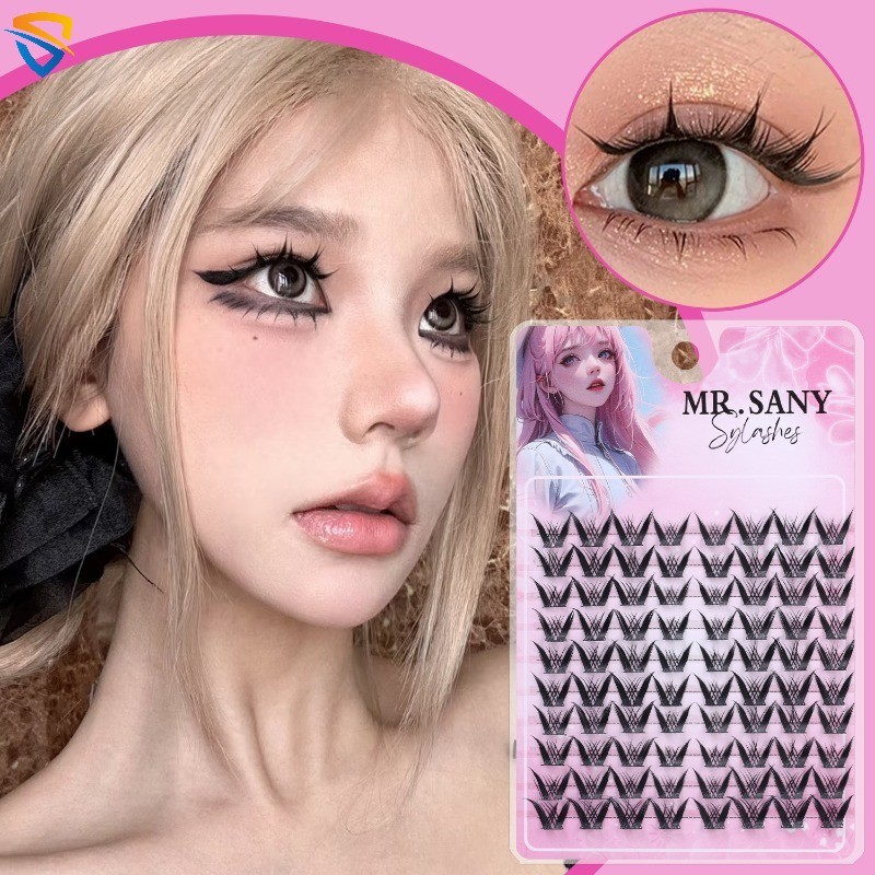 Gothic Glue Free Self-adhesive Cosplay False Eyelashes Manga Thick ...