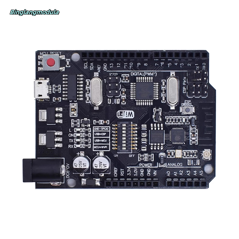 UNO+WiFi R3 ATmega328P+ESP8266 (32Mb memory), USB-TTL CH340G. Compatible for Arduino Uno ...