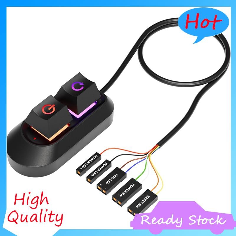 RGB LED Lights Computer Desktop Switch PC Motherboard External Start ...