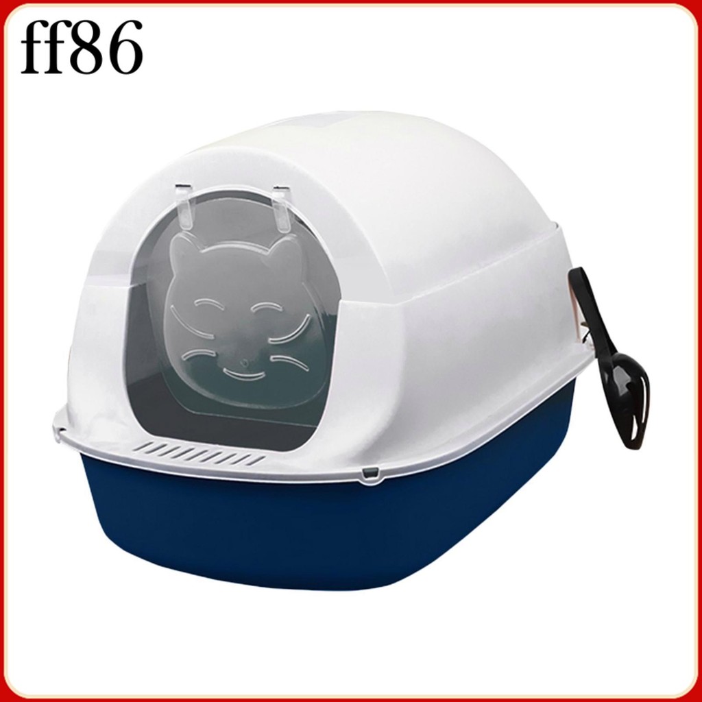 Cat Litter Box Easy to Clean Scatter Splash Door Proof Shield with with ...