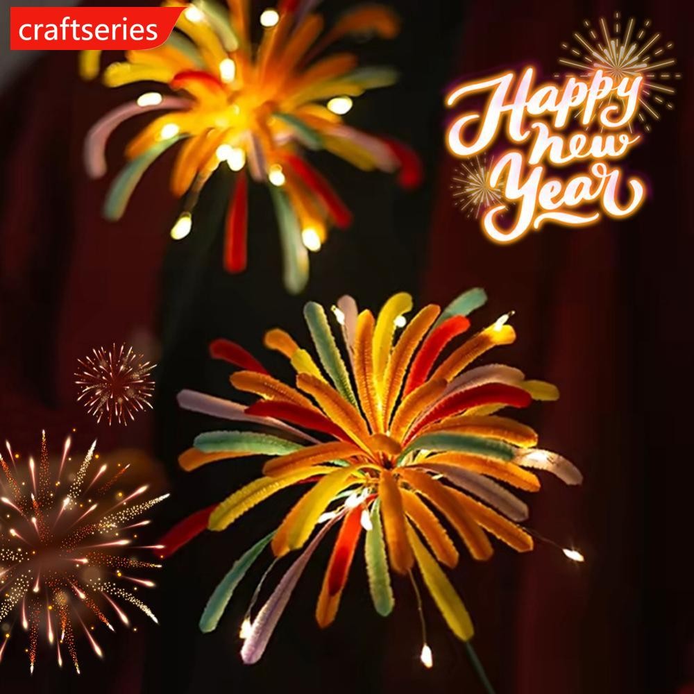CRAFTSERIES 2025 New Year Home Decor DIY Colorful Fuzzy Twisting Stick ...