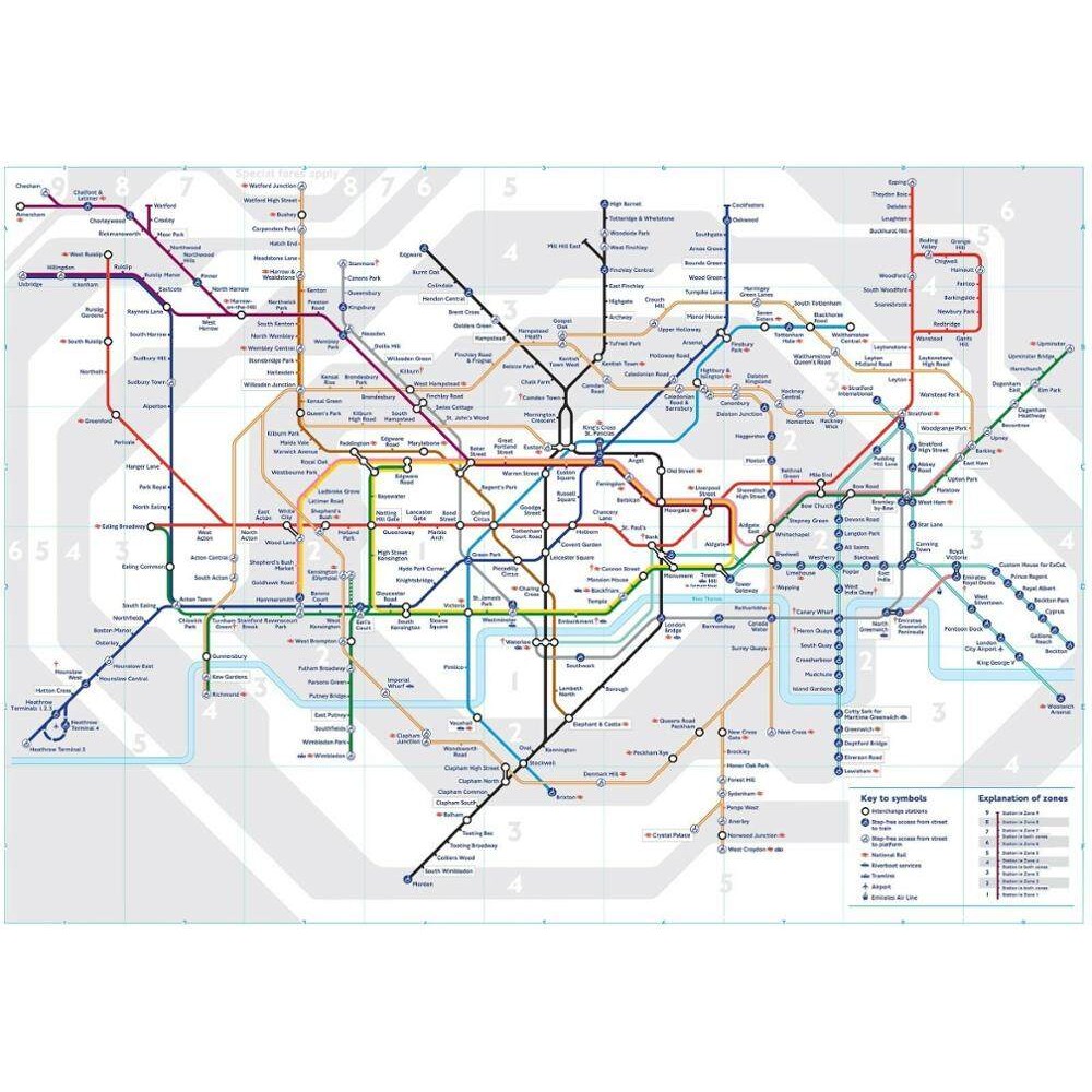 London Underground Tube Map Art Film Print Silk Poster Home Wall Decor ...