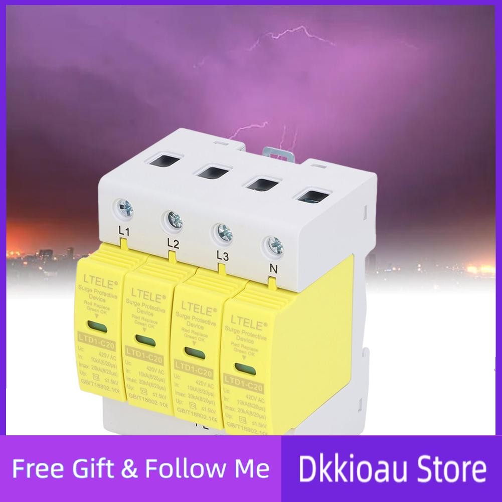 Dkkioau Voltage Surge Arrester Protector IP20 Protection Protective ...