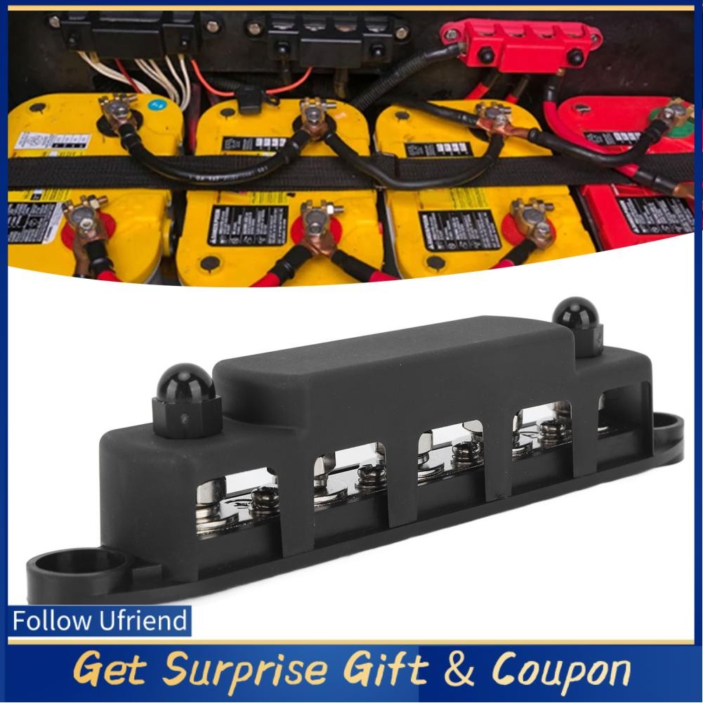 Ufriend Battery Bus Bar DC12V to 48V 250A M8 High Current 5 Stud Distribution Terminal Block for ...