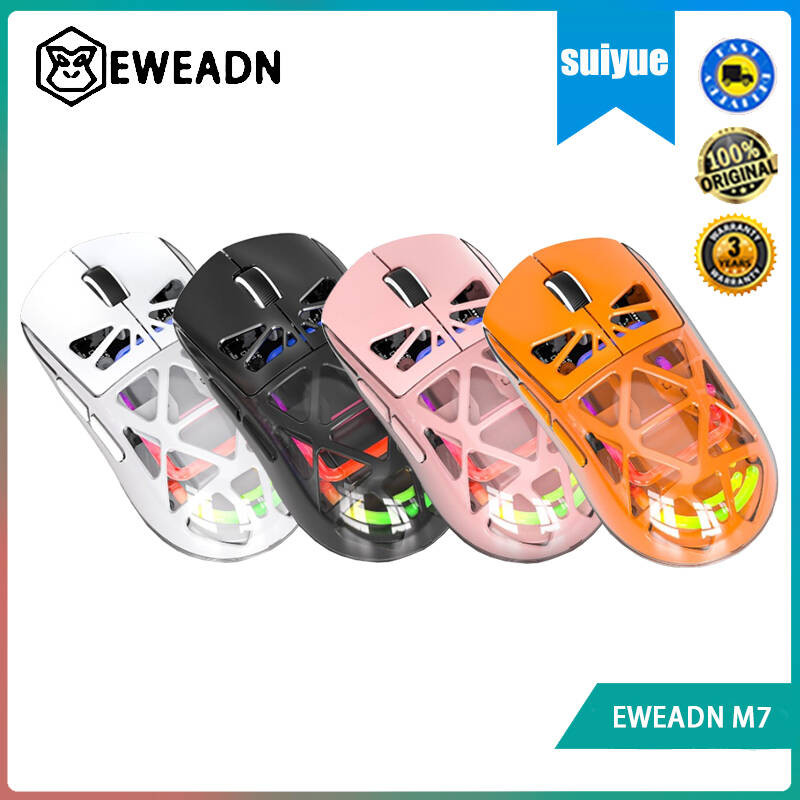 EWEADN M7 Wireless Bluetooth Mouse Gaming Transparent RGB Lightweight ...