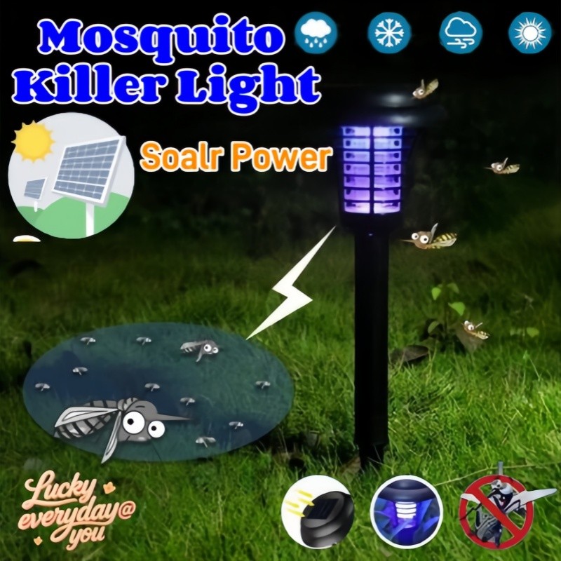 Solar Mosquito Killer Light Lawn Fence Lamp Outdoor Waterproof Garden ...