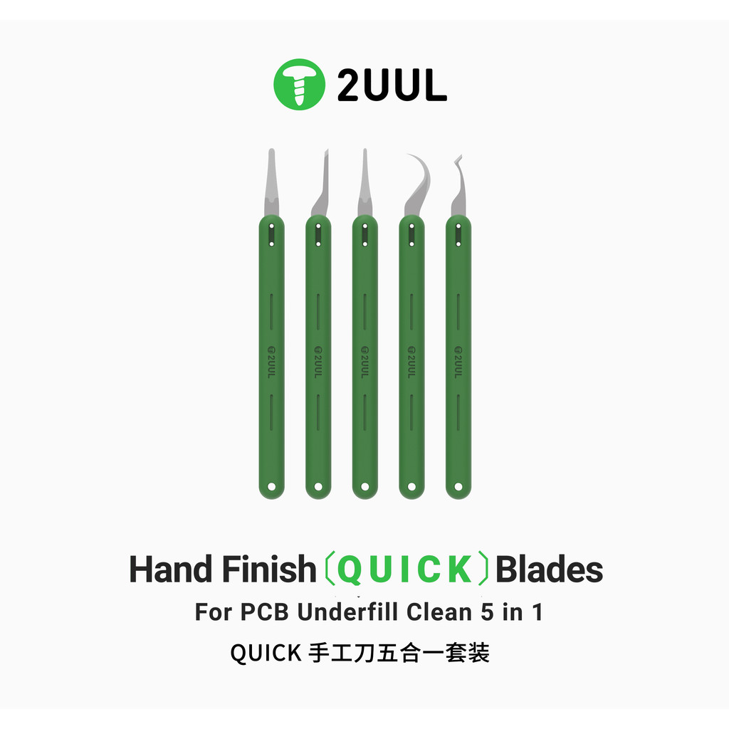 2UUL DA22 5-in-1 Hand Finish Quick Glue Removal Blades Set for PCB CPU NAND Underfill Clean ...