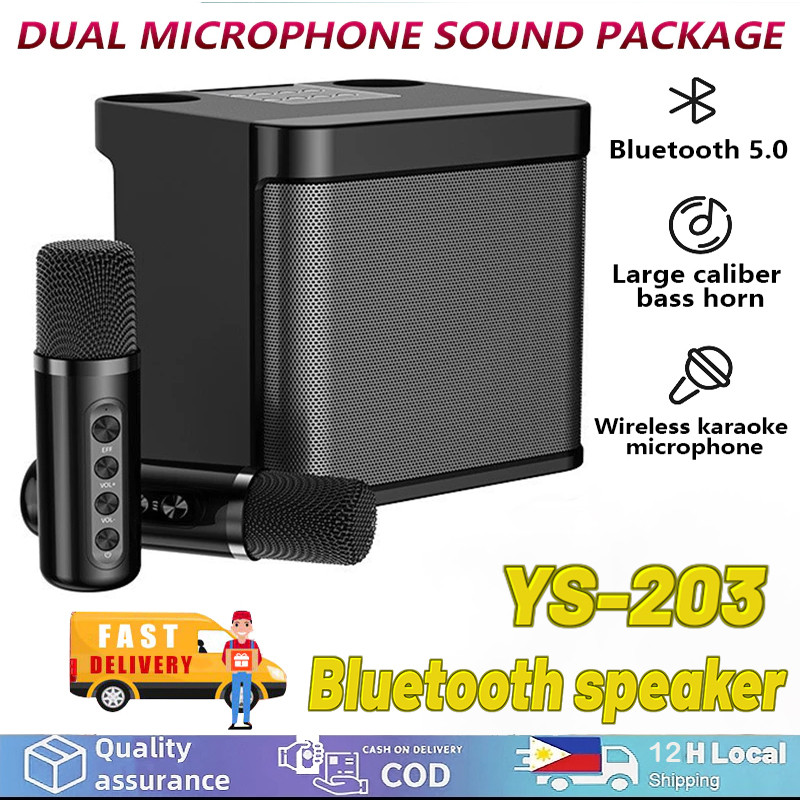 Bluetooth Speaker with Mic Wireless Karaoke 3D Stereo Amplifier Dual ...