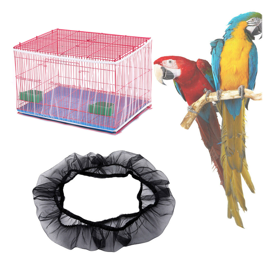 【Ilisland】Mesh Bird Cage Cover Shell Skirt Net Easy Cleaning Catcher ...