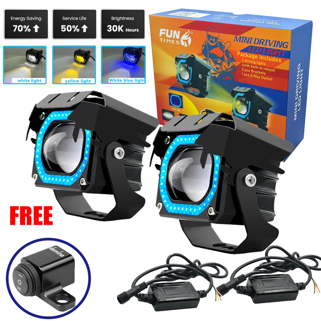 Mini Driving Light V7 Pro with ballast High/Low Beam White and Yellow ...