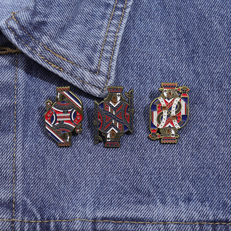 Playing Cards Red Upside Down Creative Brooch Temporary Spades Red ...