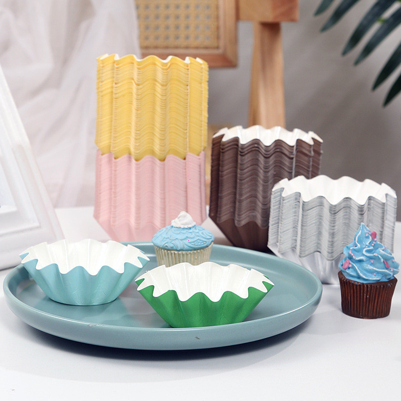 50pcs Cupcake Ensaymada Mamon Mochi Liner Color Baking Cup Muffin Cup ...