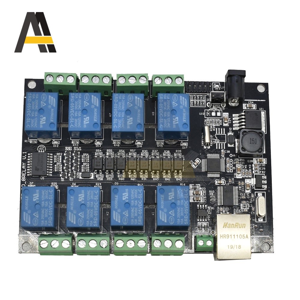 New NC-1000 Ethernet RJ45 TCP/IP Remote Control Board Built-in 8 Channel Relay AC250V 485 ...