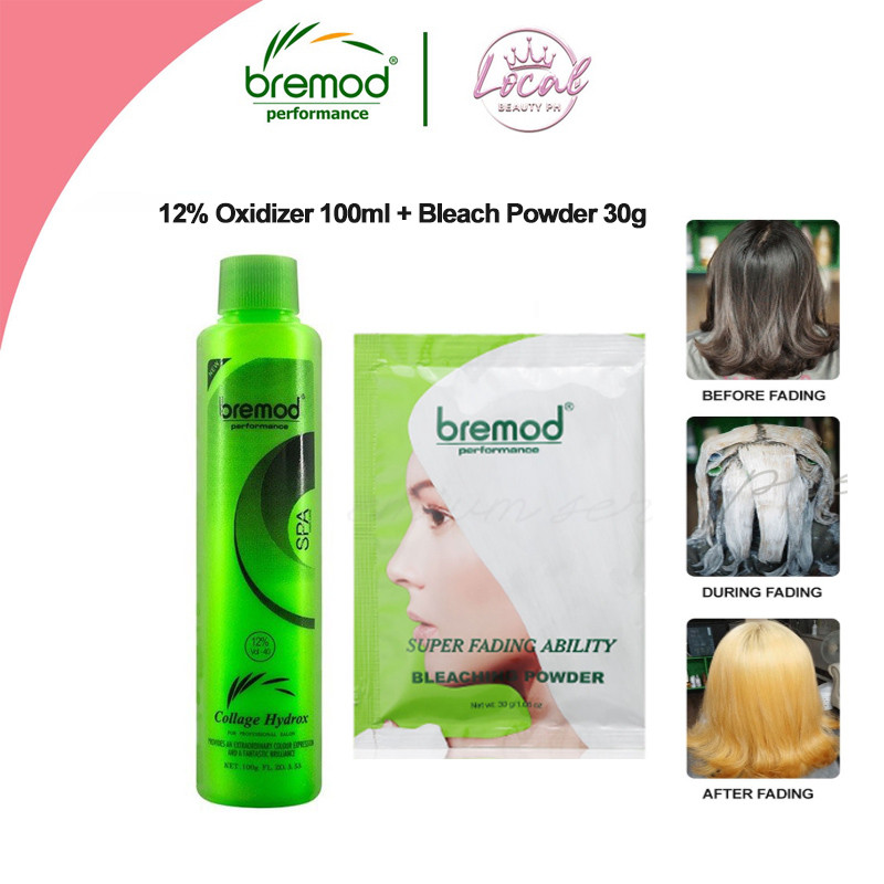 Bremod Performance Bleaching Powder+Oxidizing Cream Bleach 30g+Oxidizer ...