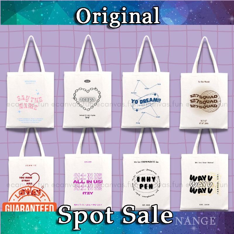 JP1 Kpop Canvas Tote Bag NCT 127 Dream WayV Seventeen Stray Kids Itzy ...