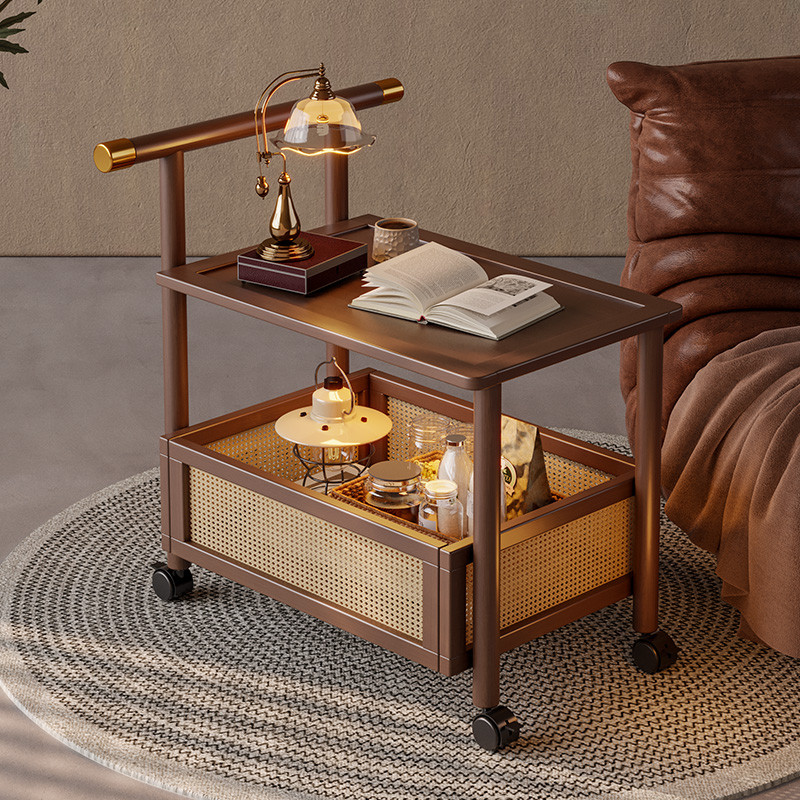 Sofa Side Table Movable Living Room Side Cabinet With Wheel Trolley ...