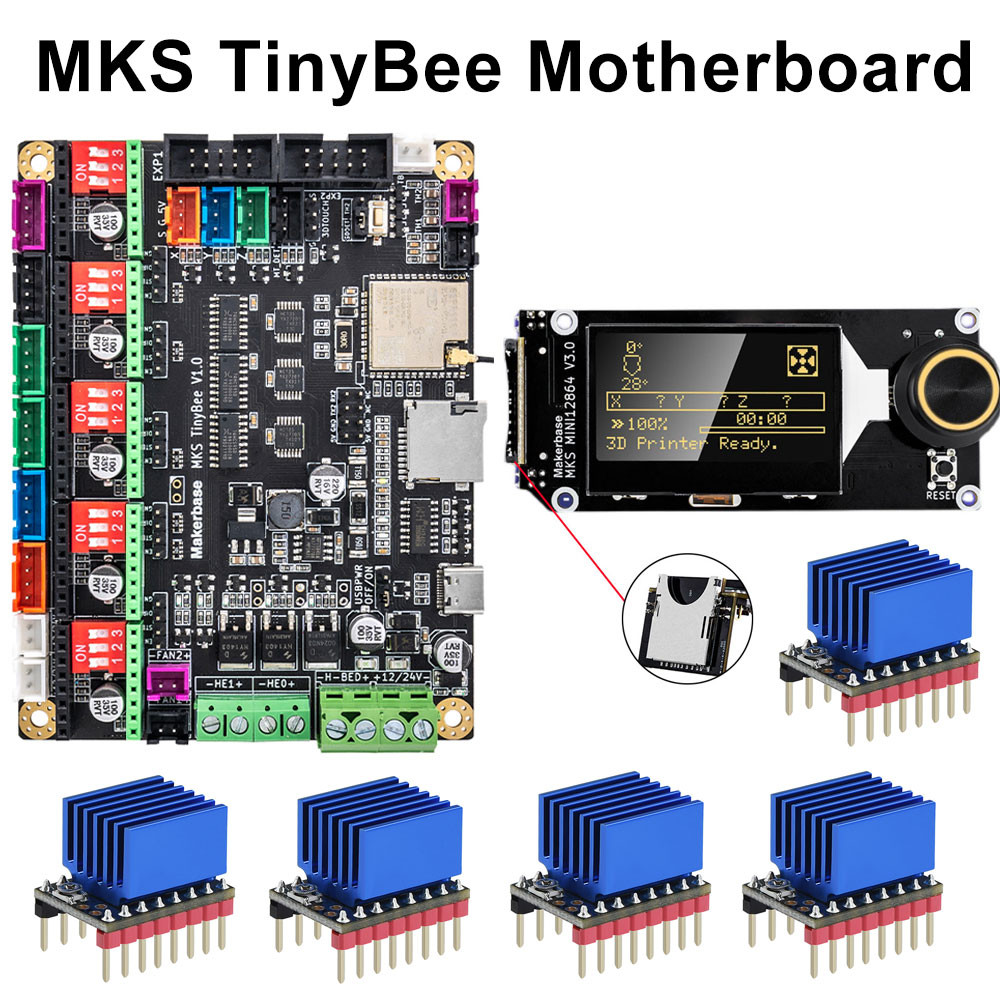 MKS TinyBee 3D Printer Control Board ESP32 MCU 3D Printer Parts 3D Touch TFT35 Screen Wifi ...