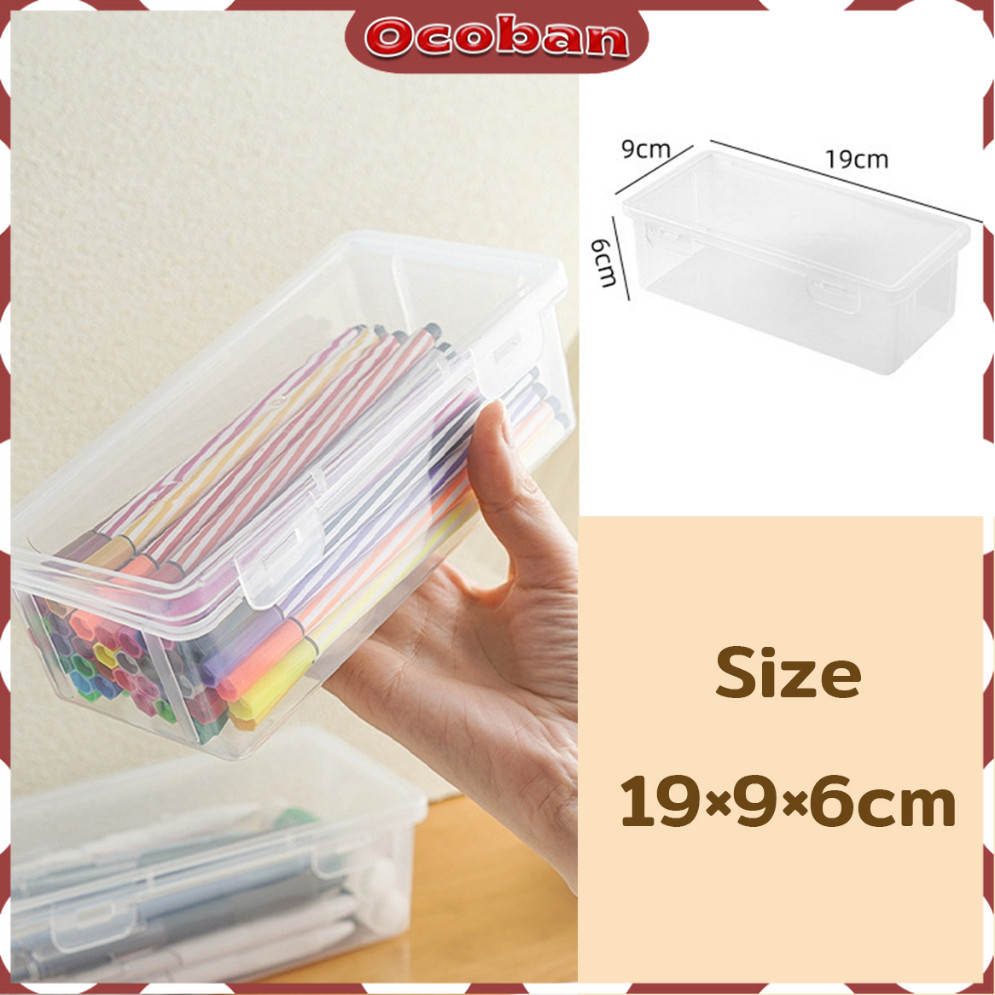 OB Transparent Plastic Pencil Box School Stationery Supplies Large ...