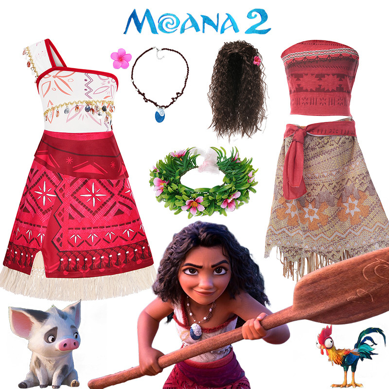 New Movie Moana Baby Girls Princess Dress Kids Vaiana Cosplay Costume ...