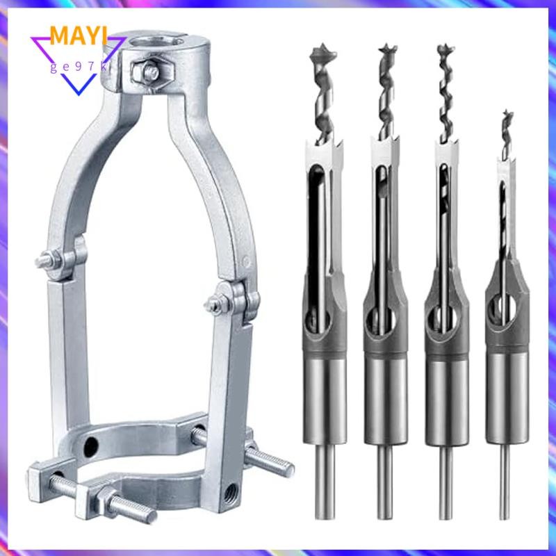 【Mayige97k】Square Hole Drill Bit Adapter and 4 Drill Bits for Drill ...